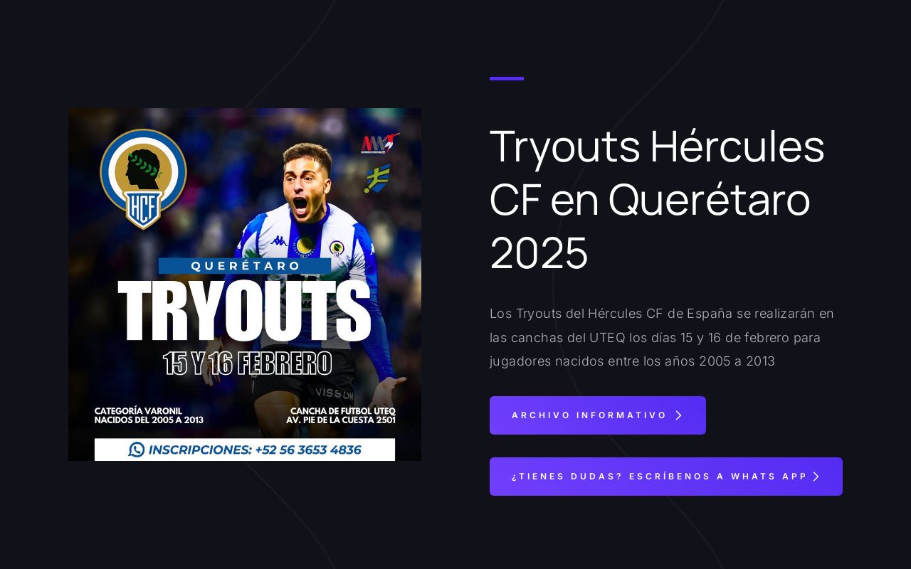 Tryouts Hercules CF